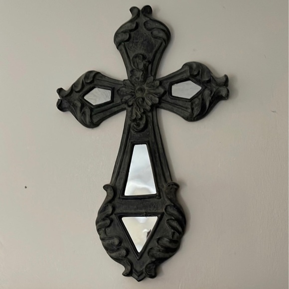 Vintage | Wall Decor | Wall Cross With Mirrored Detail | Poshmark